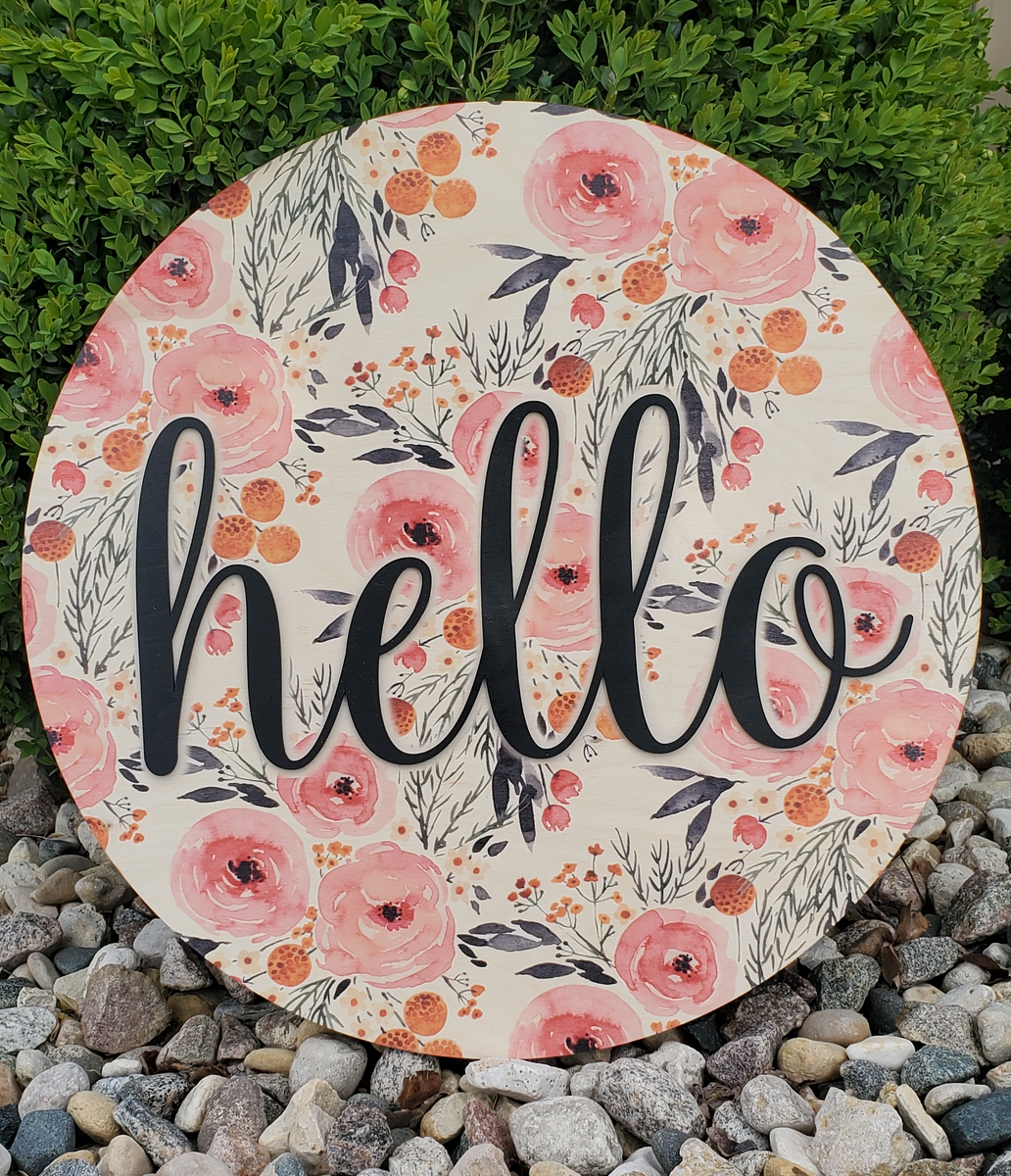 Floral-Hello Sign – Shut The Front Door KC