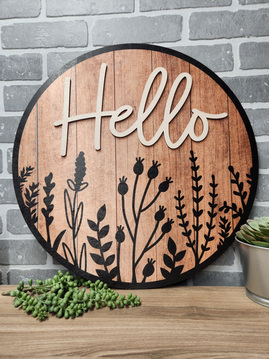 Wildflower Hello Door Hanger – Shut The Front Door KC